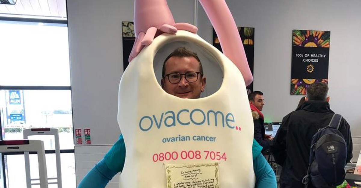 Man dressed as giant ovary heads to Harrogate for charity