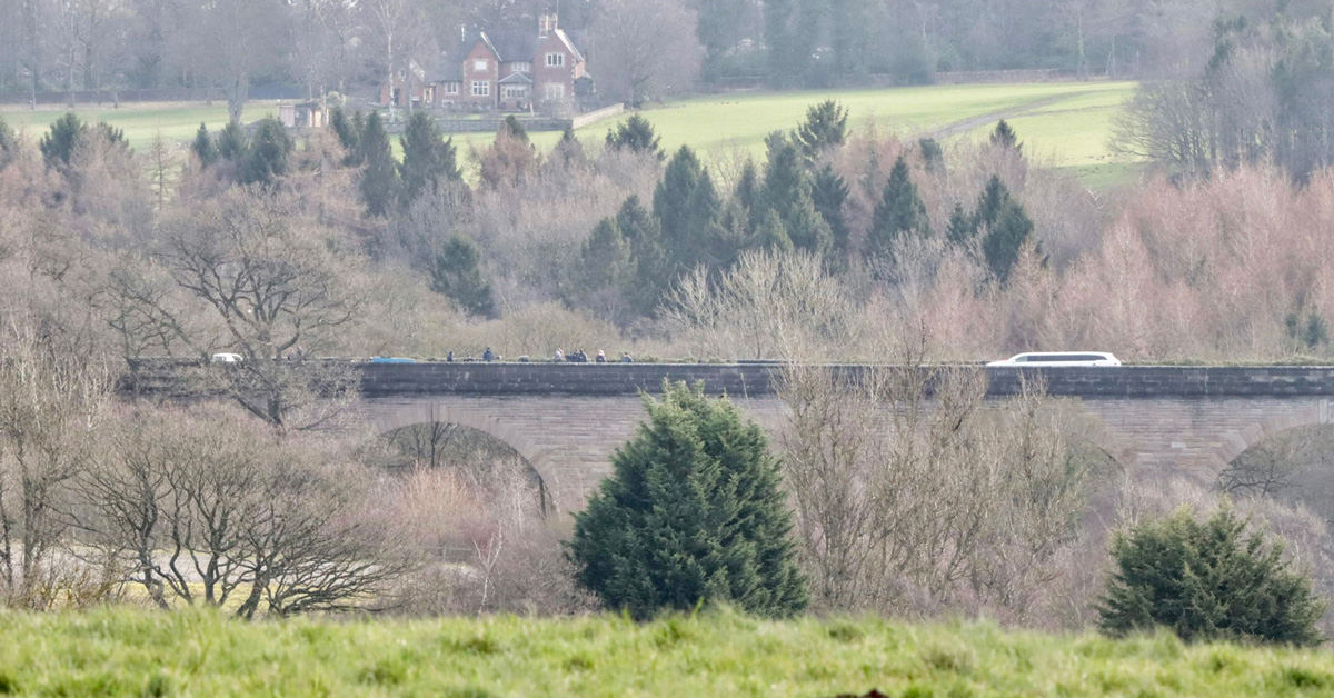 What is being filmed at Crimple Valley viaduct?