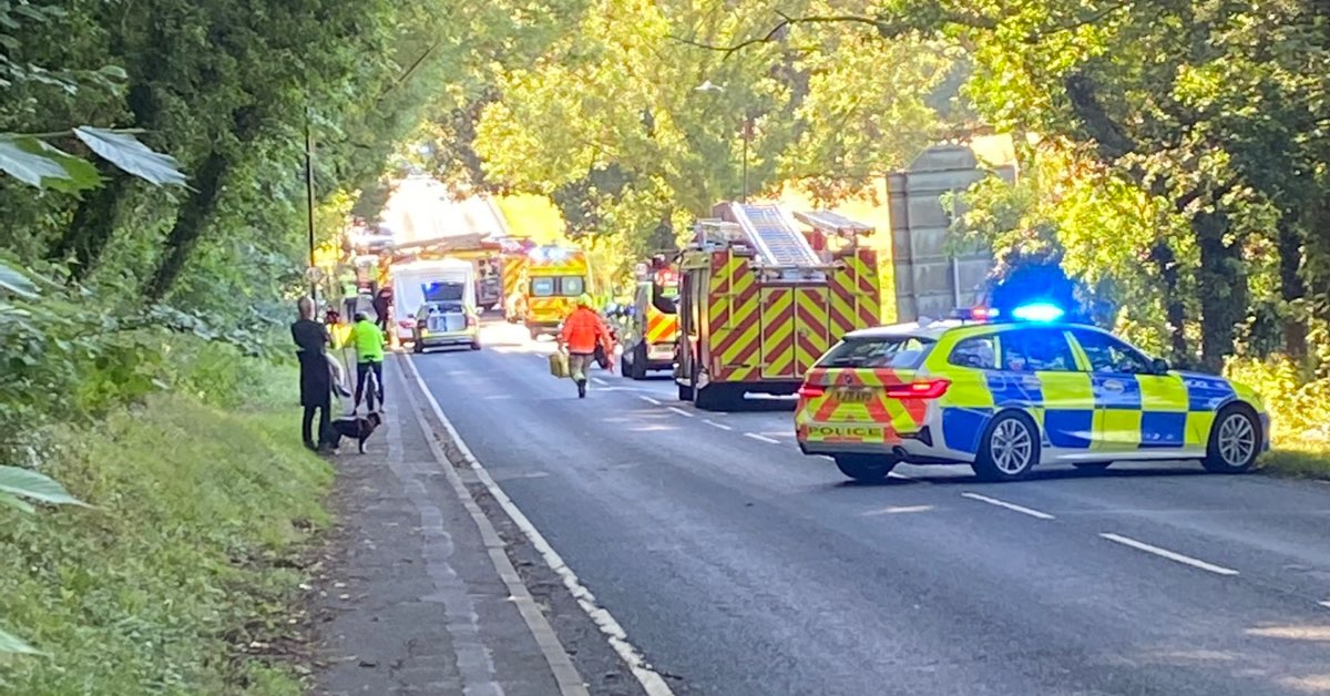 Emergency services attend three car crash on Ripley Road