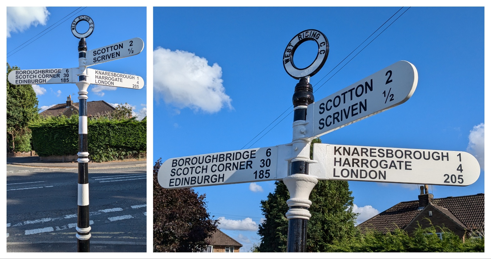 Scriven's 1920s restored fingerpost sign returns